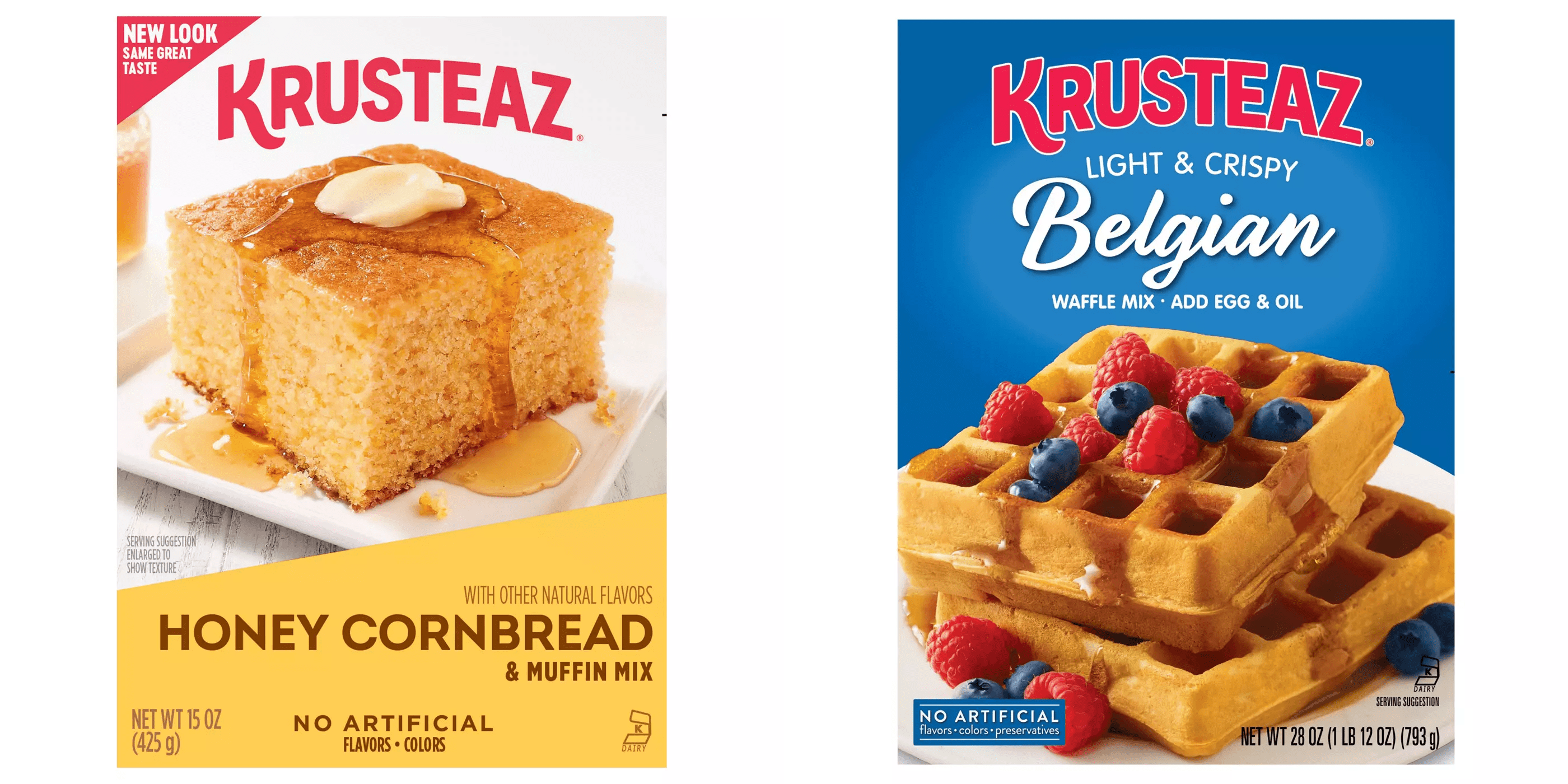 Krusteaz Honey Cornbread & Muffin Mix, 15 oz&Krusteaz Belgian Waffle ...