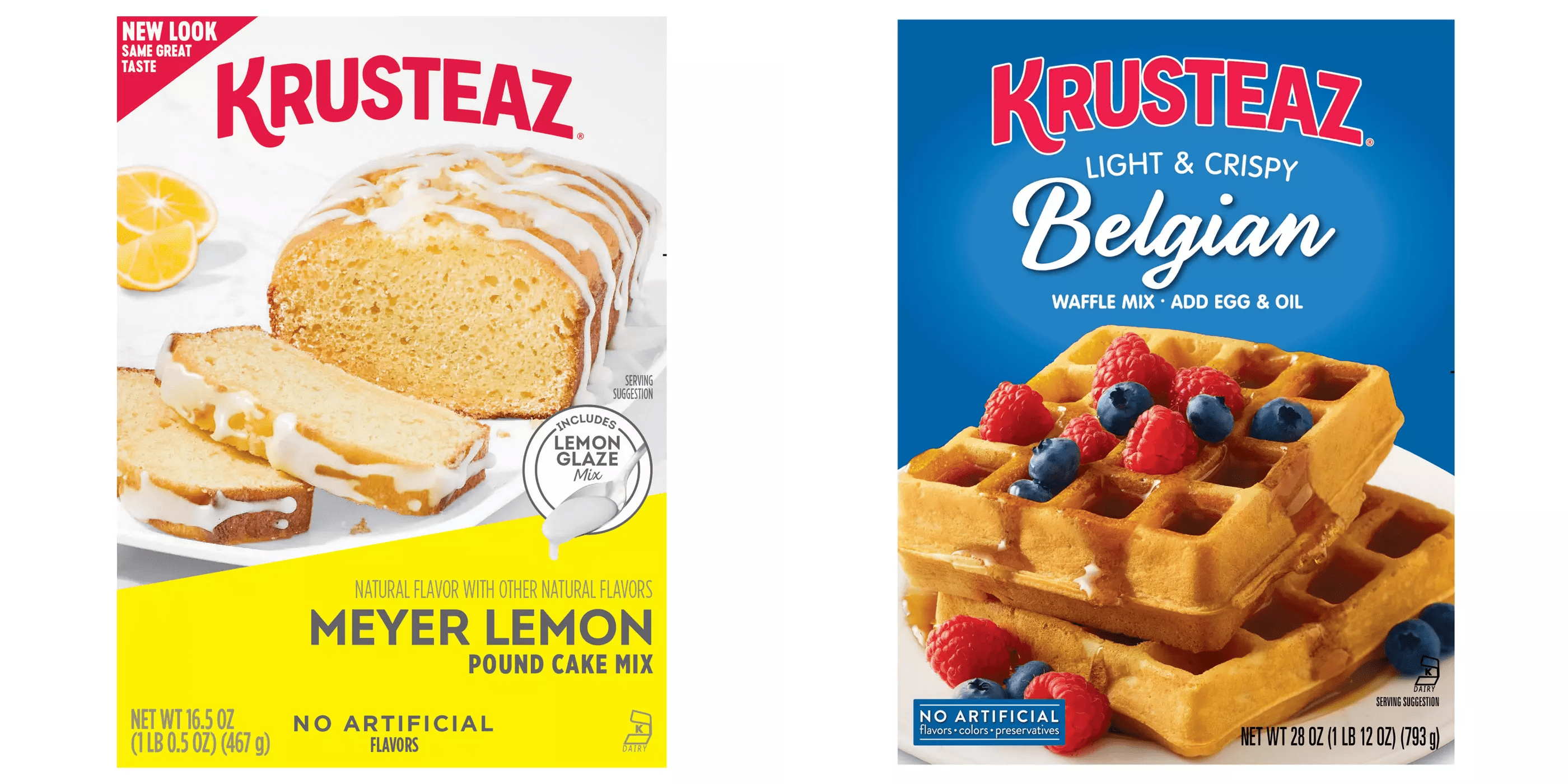 Krusteaz Meyer Lemon Pound Cake Mix, 16.5 oz&Krusteaz Belgian Waffle ...