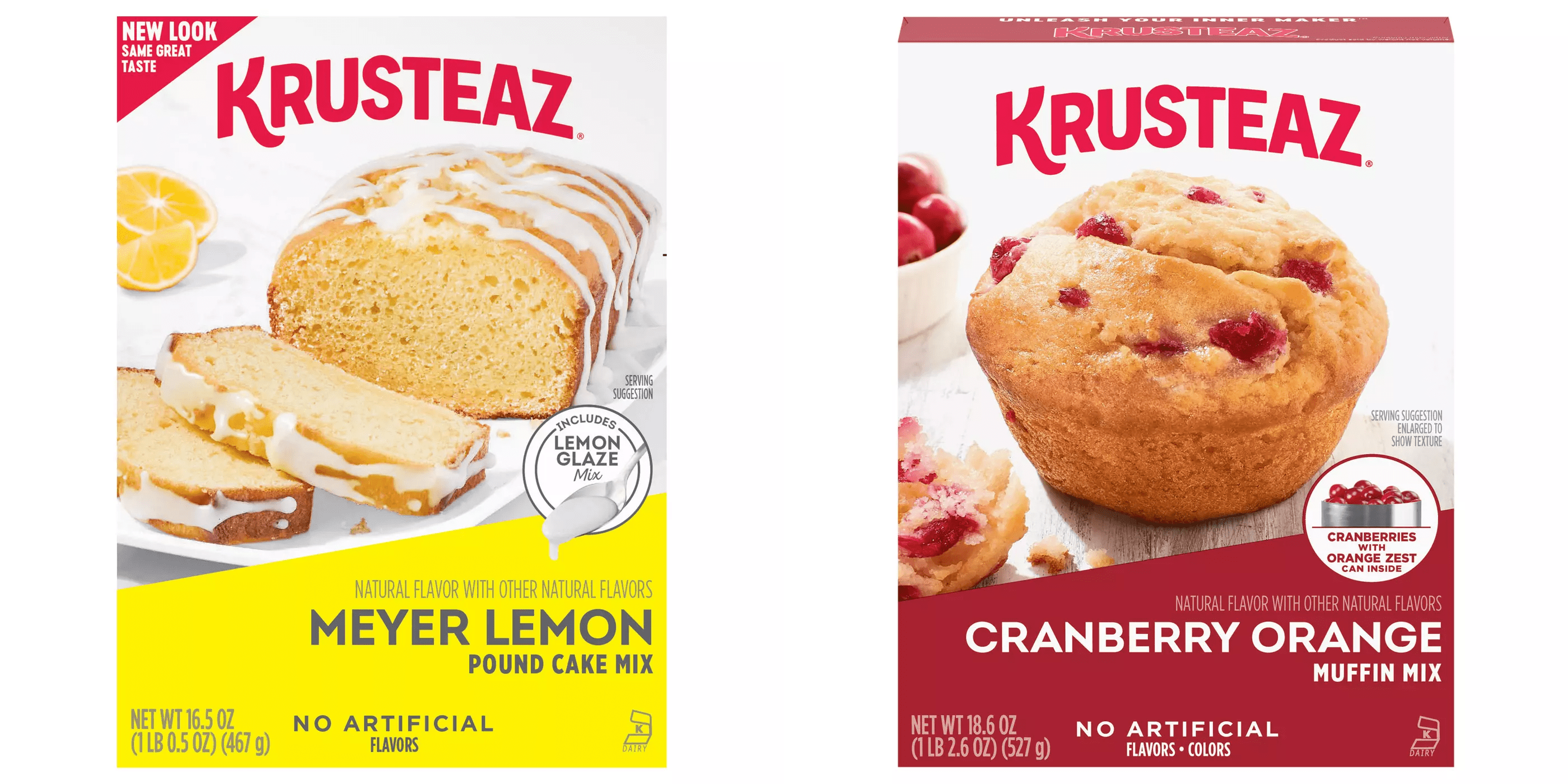 Krusteaz Meyer Lemon Pound Cake Mix, 16.5 oz&Krusteaz Cranberry Orange ...