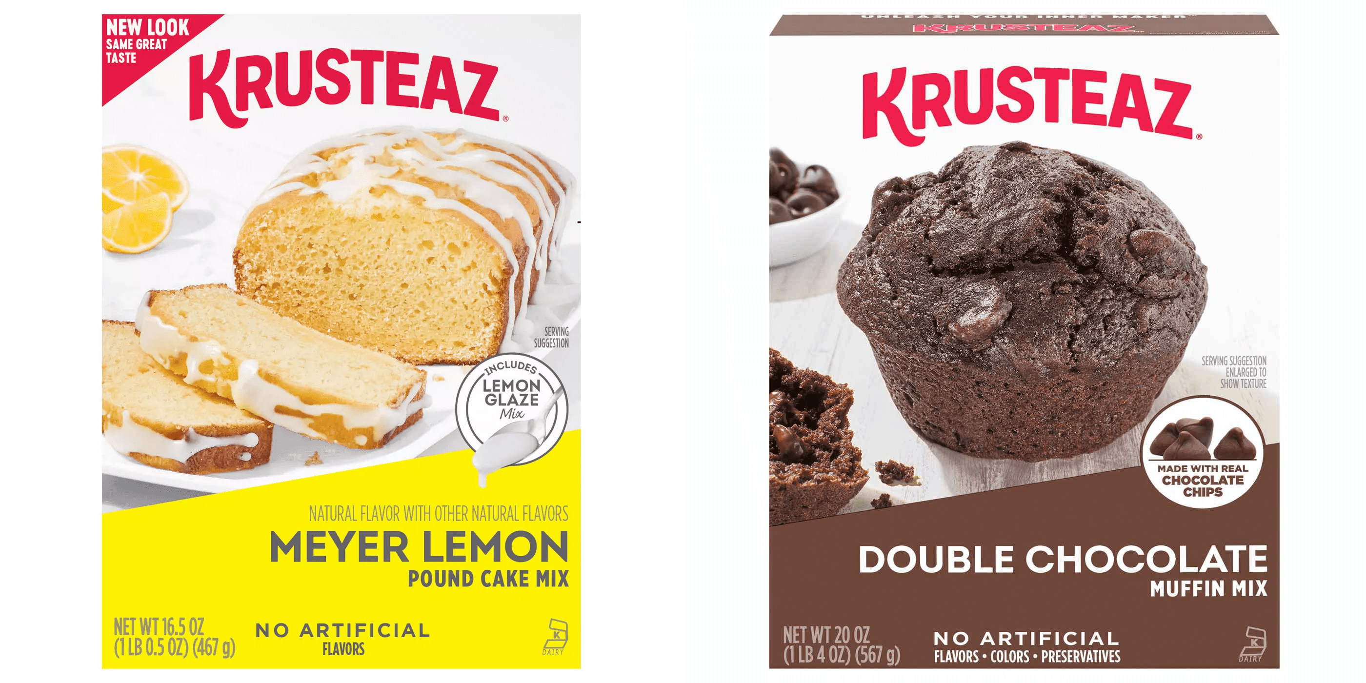 Krusteaz Meyer Lemon Pound Cake Mix, 16.5 oz&Krusteaz Double Chocolate ...