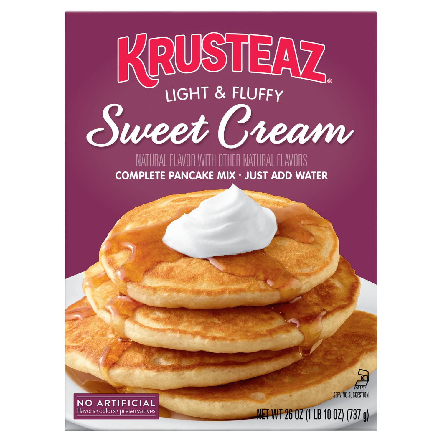 Krusteaz Original Sweet Cream Pancake Mix, Just Add Water, 26oz Pack of ...