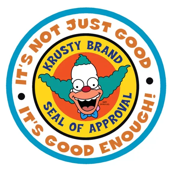 Krusty Sticker Seal Approval Phone Decal Water Bottle Stickers Car ...