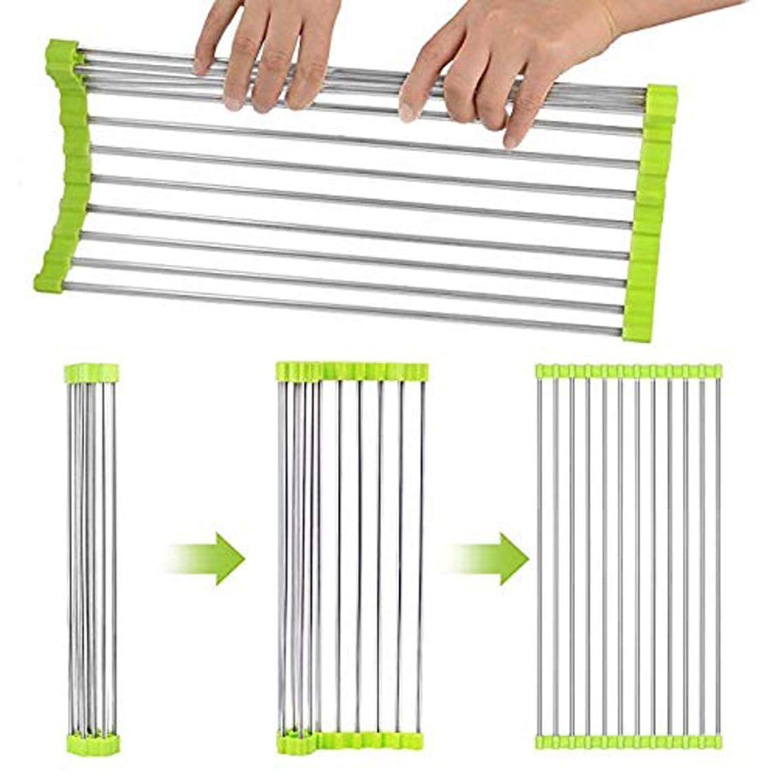 Kruvad Foldable Drain Rack Kitchen Sink Shelf Stainless Steel ...