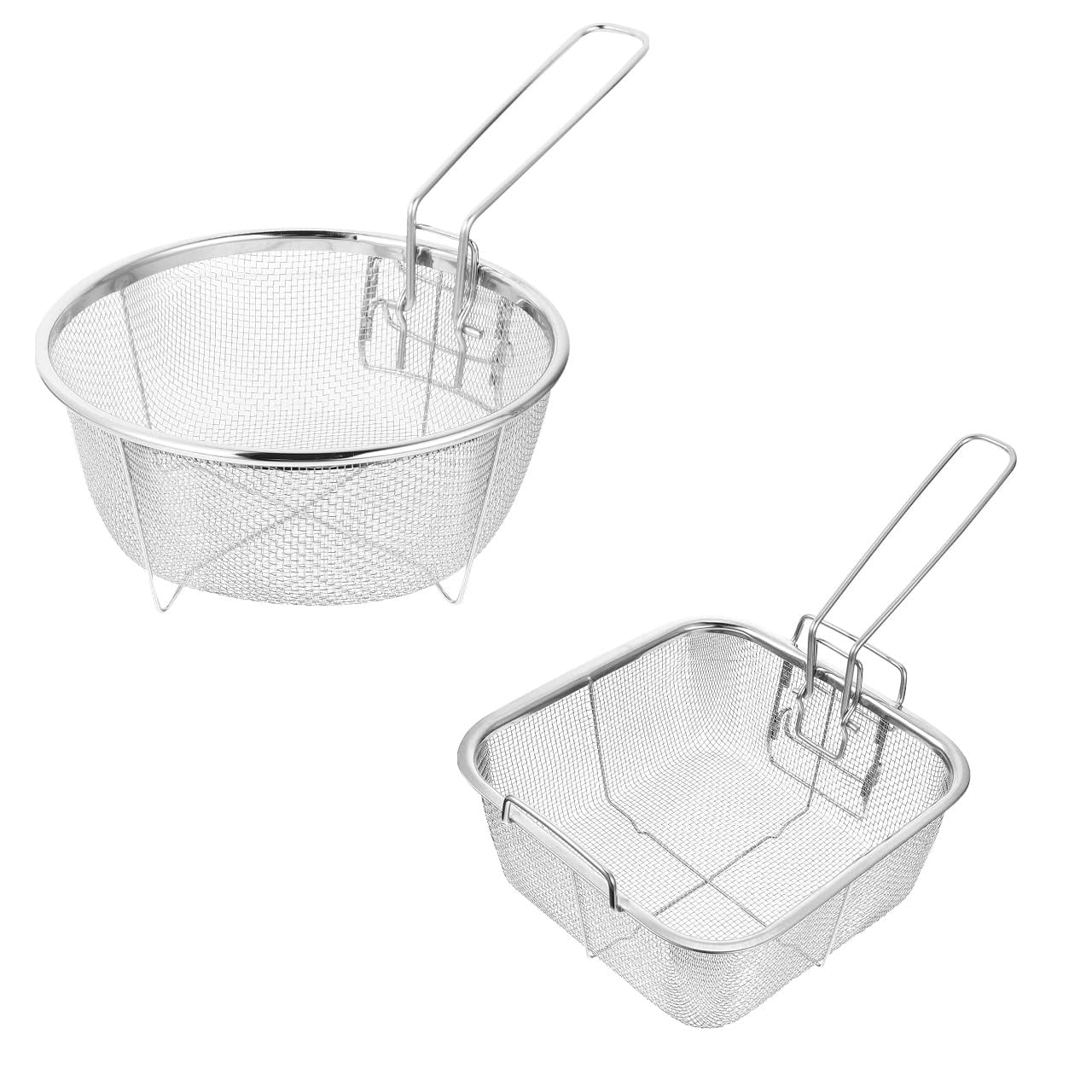 Kruvad Square Round Frying Basket Wire Mesh Fry Chicken Net Strainer ...