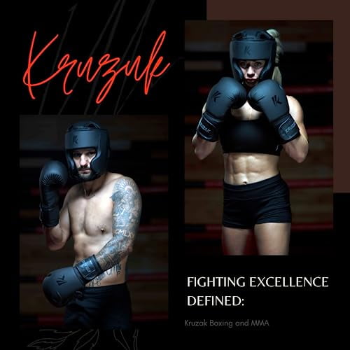 Kruzak Matte Black Boxing Gloves and Pads, Boxing Gloves Training Set ...
