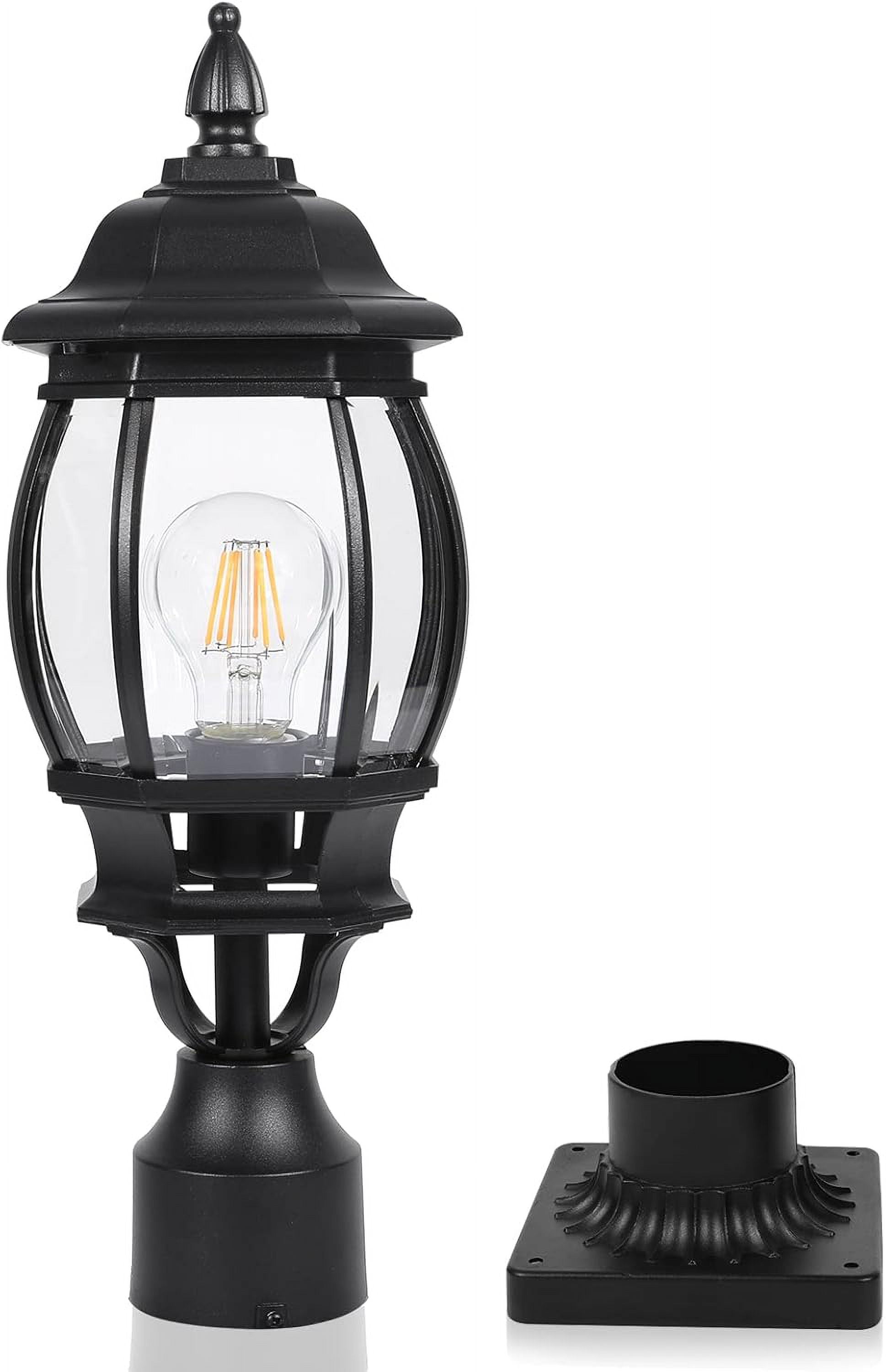 Krychiler Outdoor Post Light, 18" Exterior Pole Light Black Pillar ...