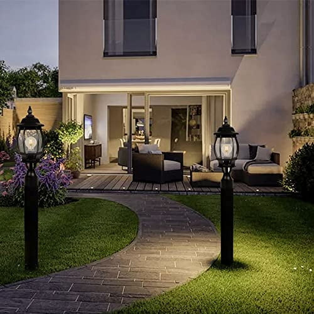 Krychiler Post Light Outdoor White Fixture with 3" Pier Mount Base, 18 ...