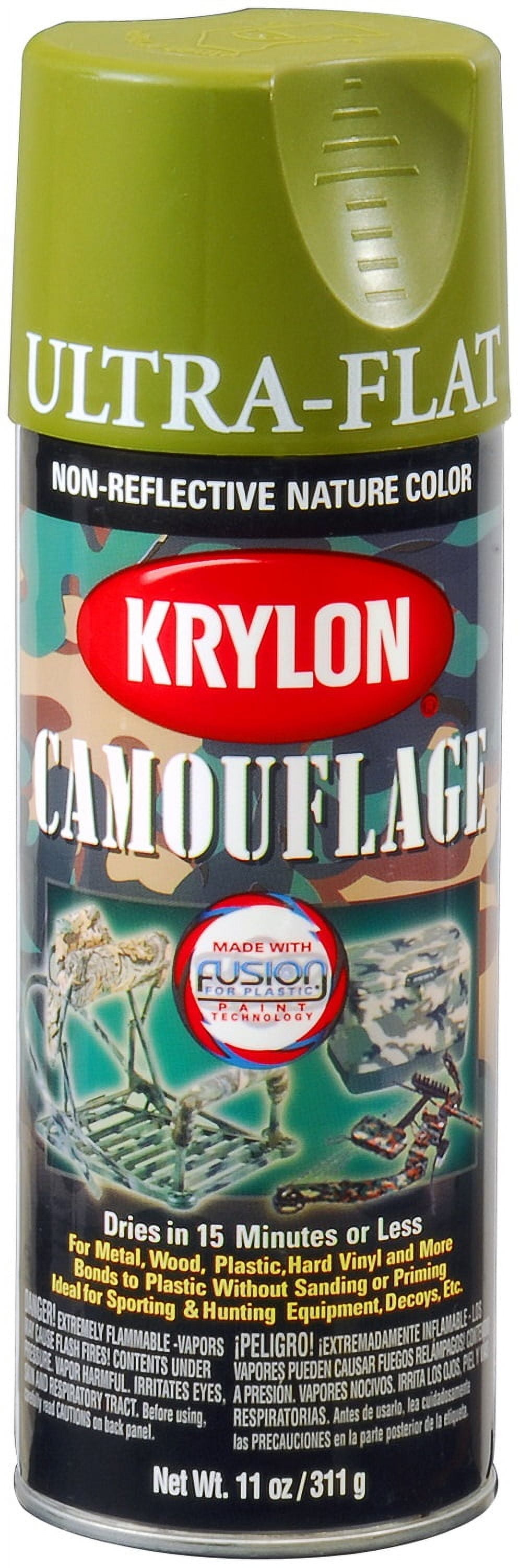 Krylon Camouflage Spray Paint, Woodland Light Green, Ultra-Flat Finish ...