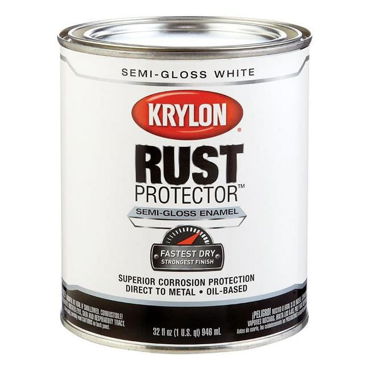 Krylon 1496777 1 qt. Oil Based Rust Protector Paint, White Semi-Gloss ...