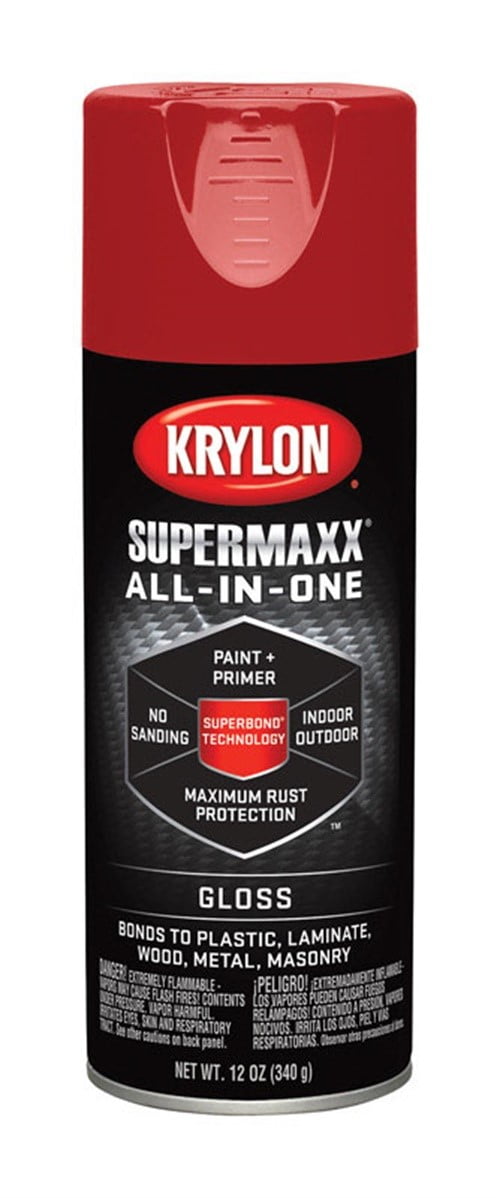 Krylon 8954 12 Oz Cherry Red Gloss SuperMAXX™ Multi Purpose Aerosol ...