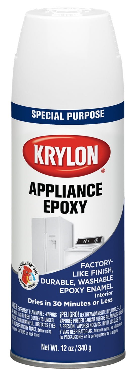 Krylon White Appliance Epoxy Spray Paint, 12 Oz, Stain & Scratch ...