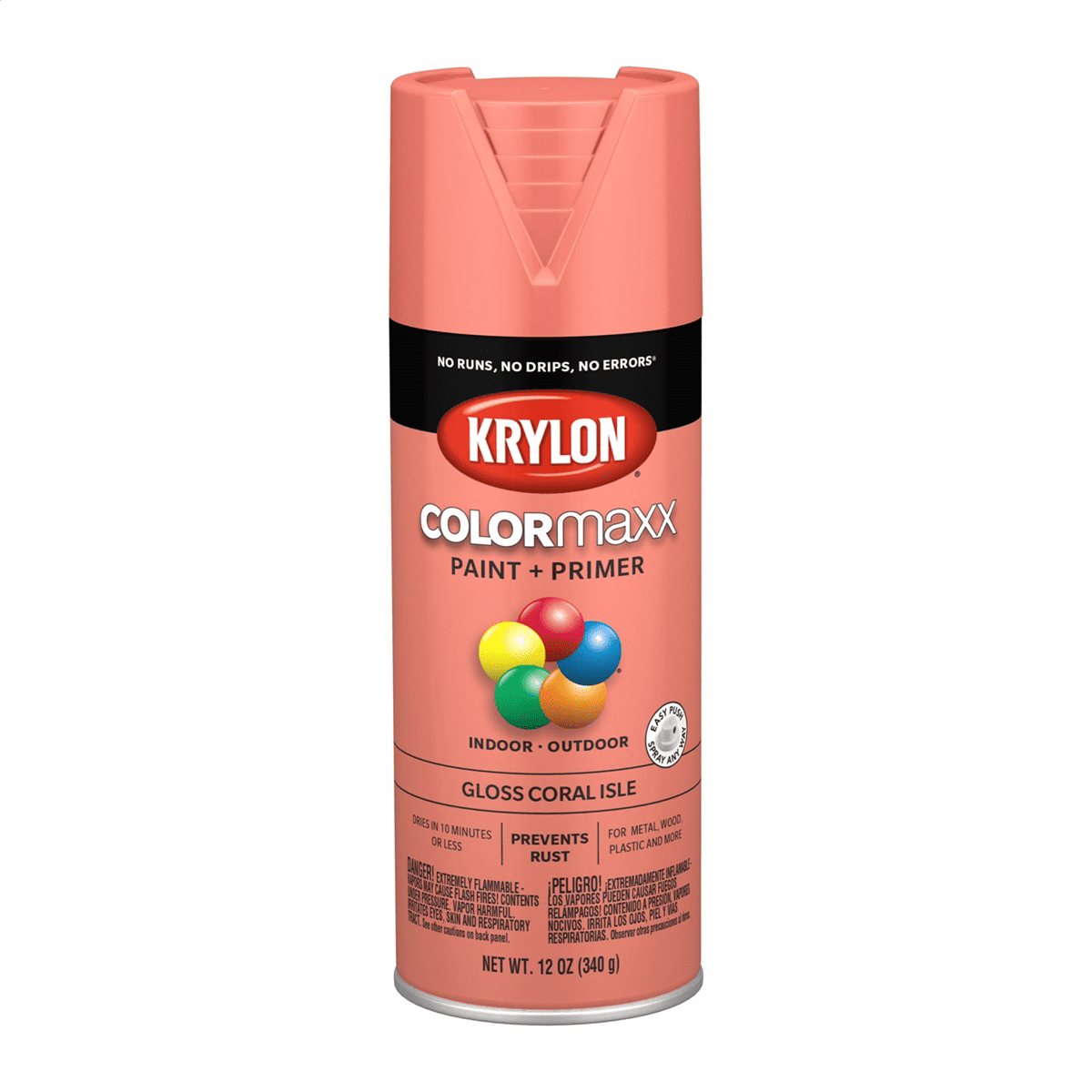 Krylon COLORmaxx Gloss Coral Isle Spray Paint & Primer, Indoor/Outdoor ...