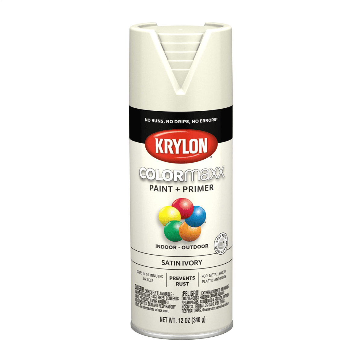 Krylon COLORmaxx Paint + Primer, Satin, Ivory, 12 oz. - Walmart.com