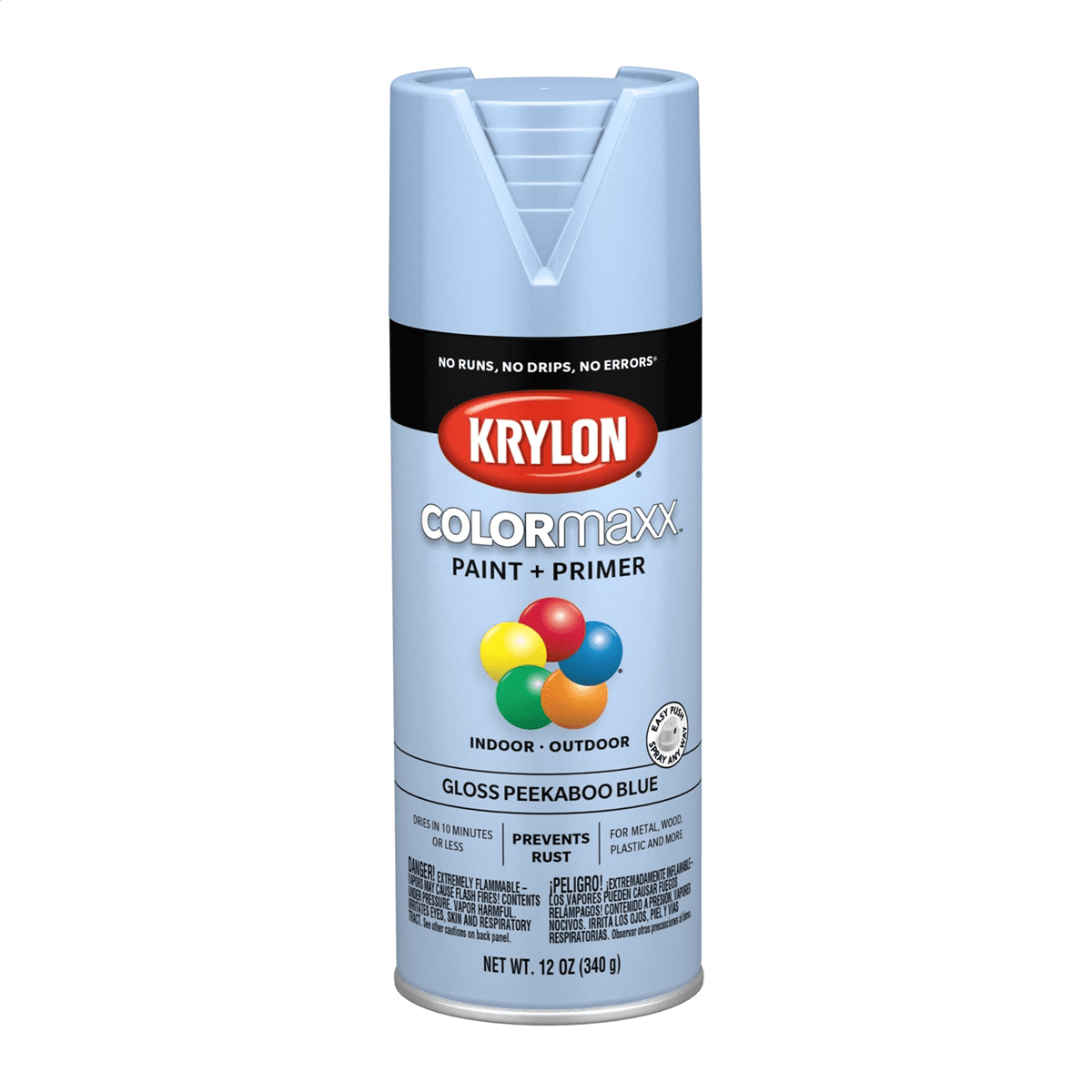 Krylon, Spray Paint + Primer, 12 oz, Gloss Peekaboo Blue - Walmart.com
