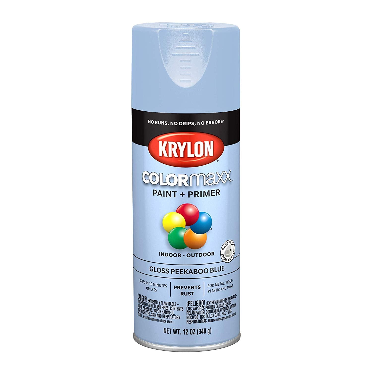 Krylon COLORmaxx Peekaboo Blue Gloss 12 oz Spray Paint - Walmart.com