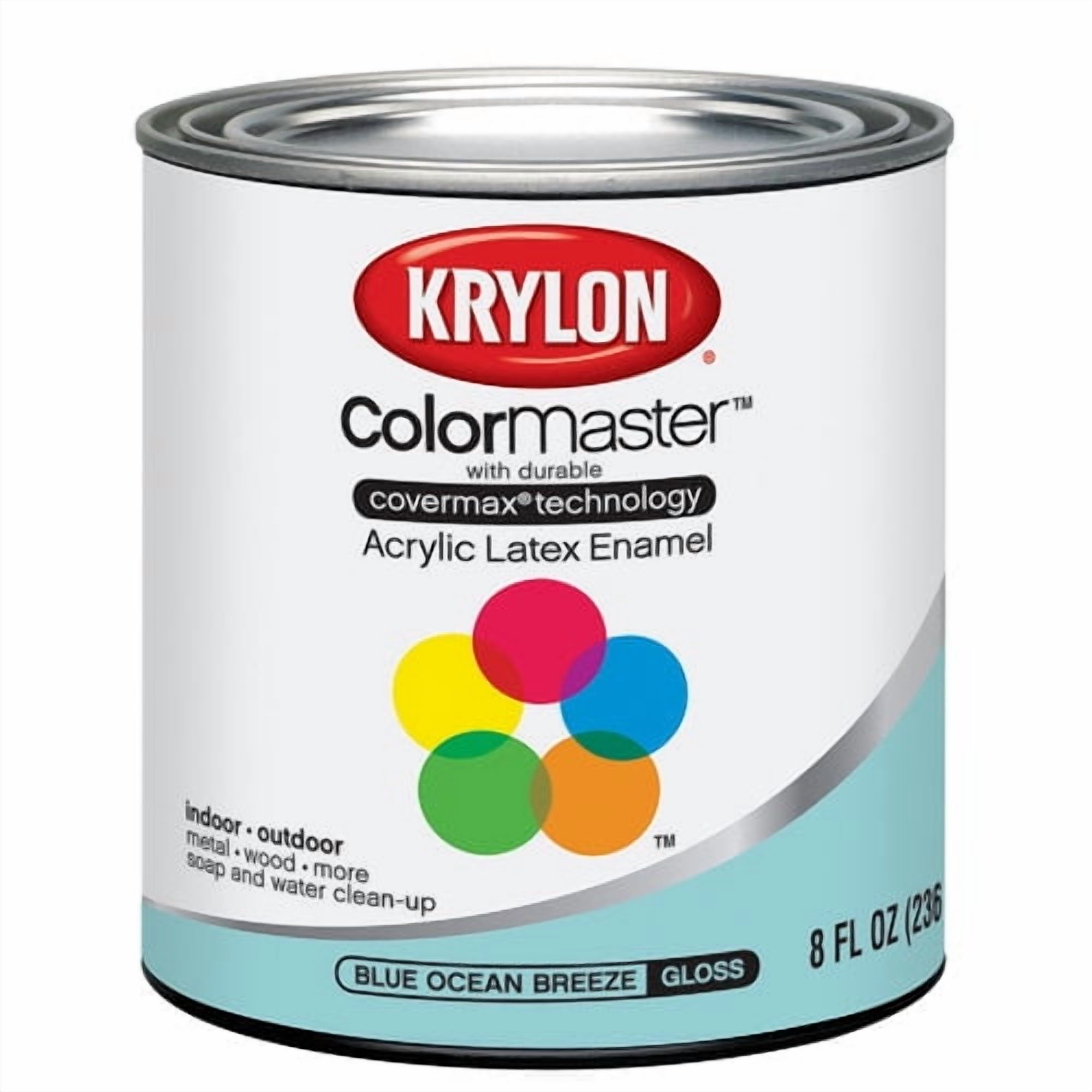 Krylon COVERMAXX - Half Pint, Gloss Blue Ocean Breeze, 8 Ounce ...