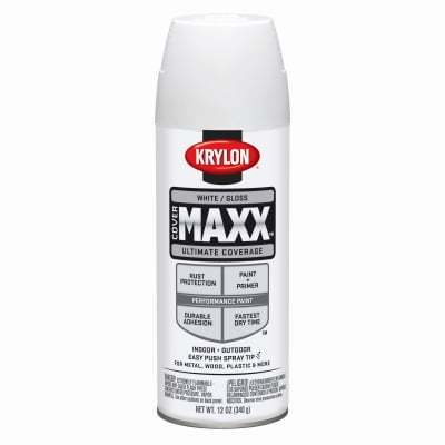 Krylon COVERMAXX Paint, Gloss, White, 12 oz. - Walmart.com
