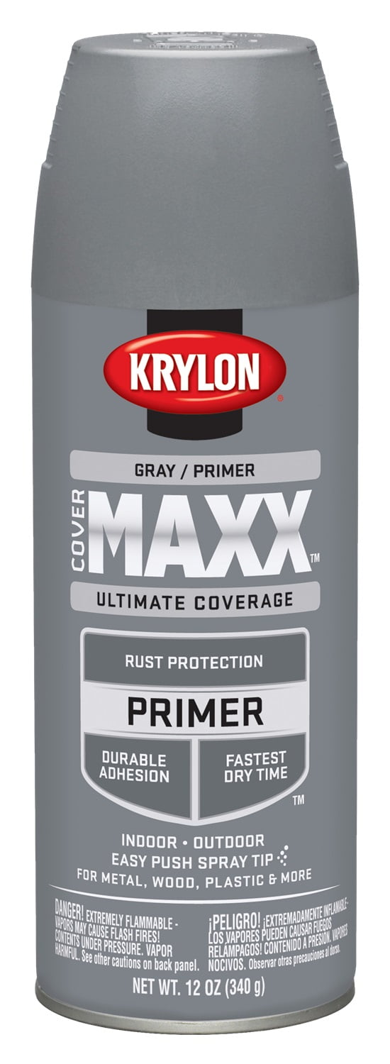 Krylon COVERMAXX Primer Spray Paint, Flat, Gray, 12 oz. - Walmart.com