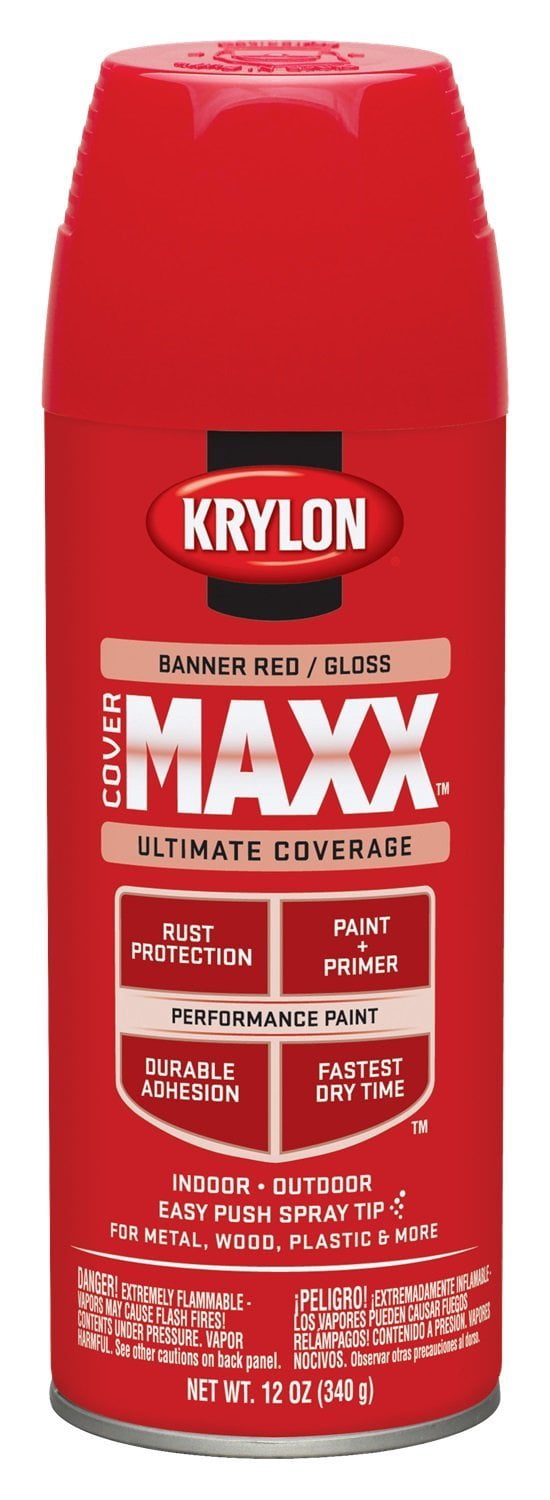 Krylon COVERMAXX Spray Paint, Gloss, Banner Red, 12 oz. - Walmart.com