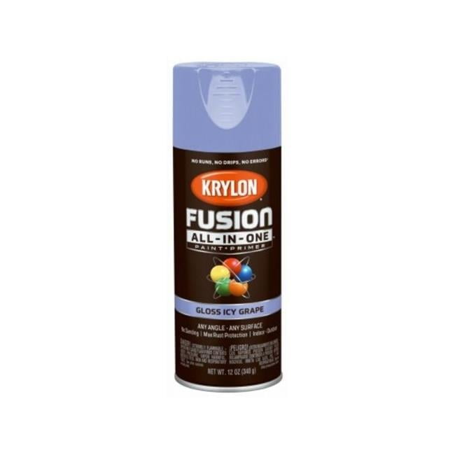 Krylon Fusion All-In-One Spray Paint Plus Primer, Gloss Icy Grape, 12 ...