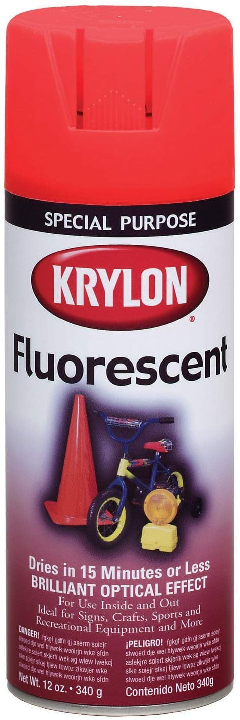 Krylon Fluorescent Indoor/Outdoor Paint Red Orange - Lot of 6 - Walmart.com