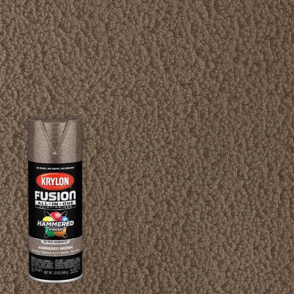 Krylon Fusion All-In-One Hammered Brown Paint + Primer Spray Paint 12 ...
