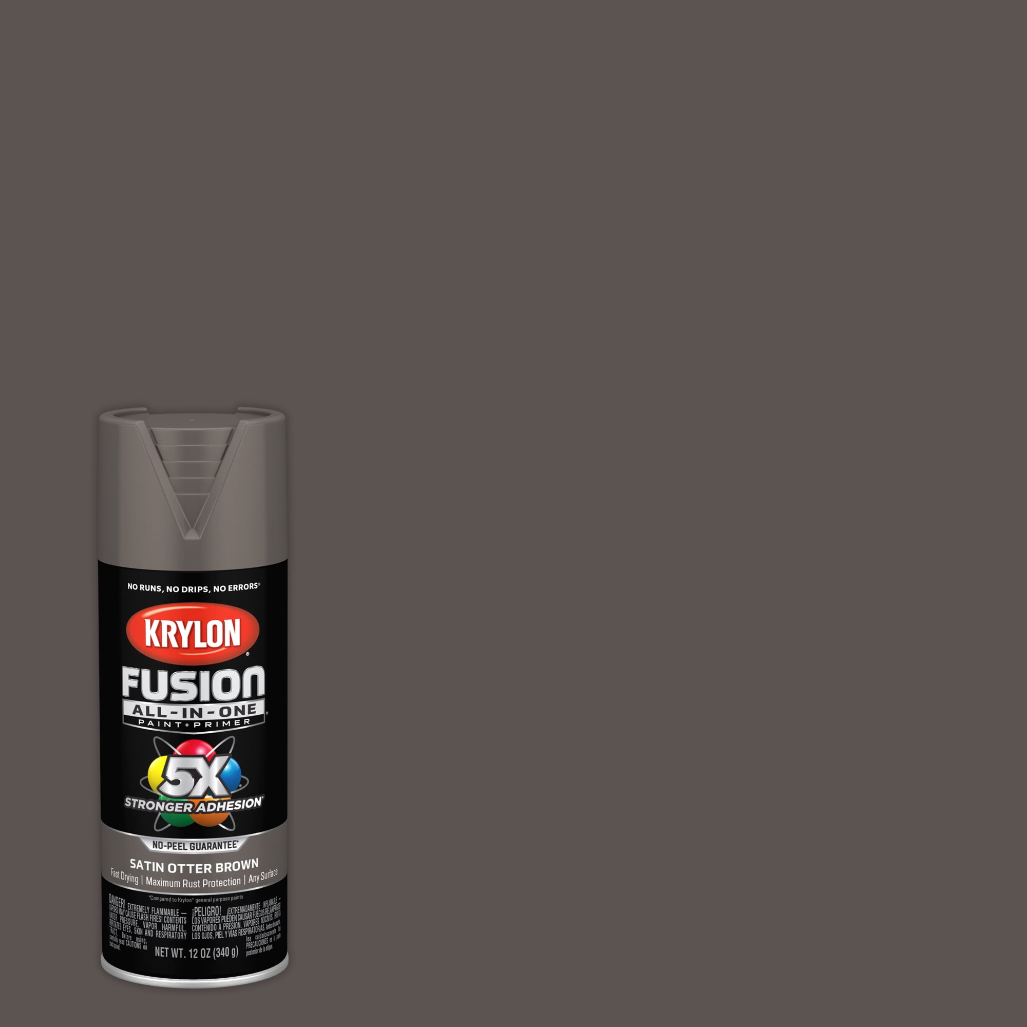 Krylon Fusion All-In-One Spray Paint, Satin, Otter Brown, 12 oz ...