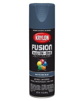 Krylon Fusion All-in-One Ink Blue Matte UV-Resistant Paint & Primer ...