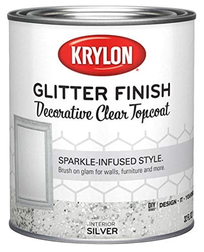 Krylon K Glitter Finish Quart, Metallic, 32 Fl Oz (Pack of 1), Silver ...