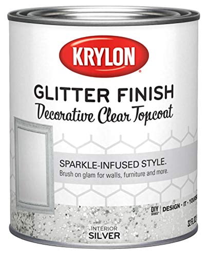 Krylon K Glitter Finish Quart, Metallic, 32 Fl Oz (Pack of 1), Silver ...