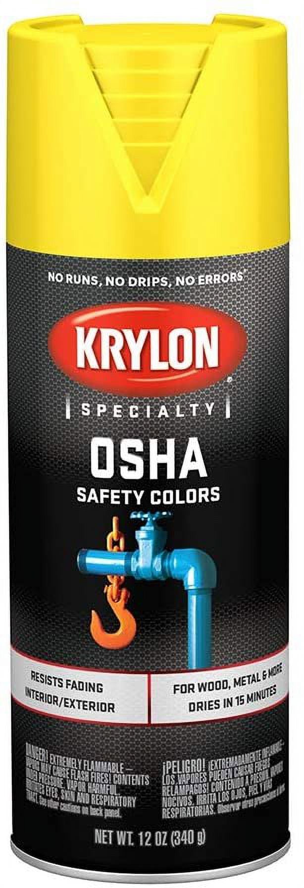 Krylon K01813007 OSHA Color Paint Safety Yellow, 12 Ounce Aerosol ...
