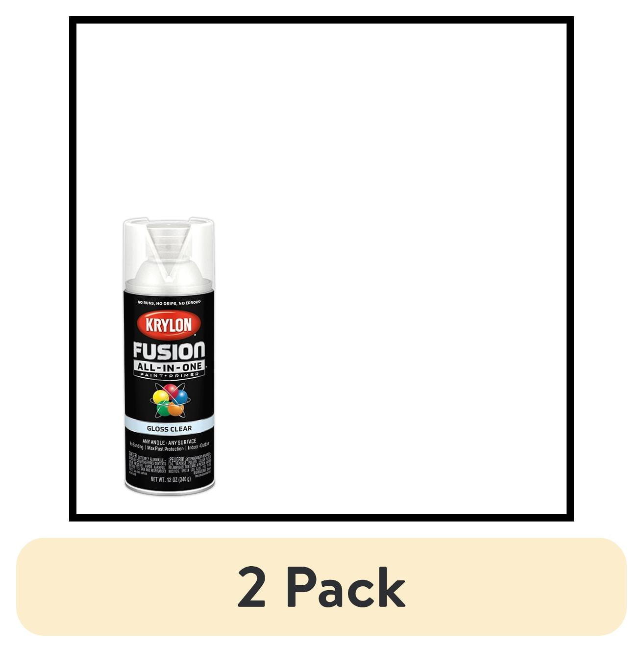 (2 pack) Krylon K02705007 Fusion All-In-One Clear, Gloss, Clear, 12 oz ...