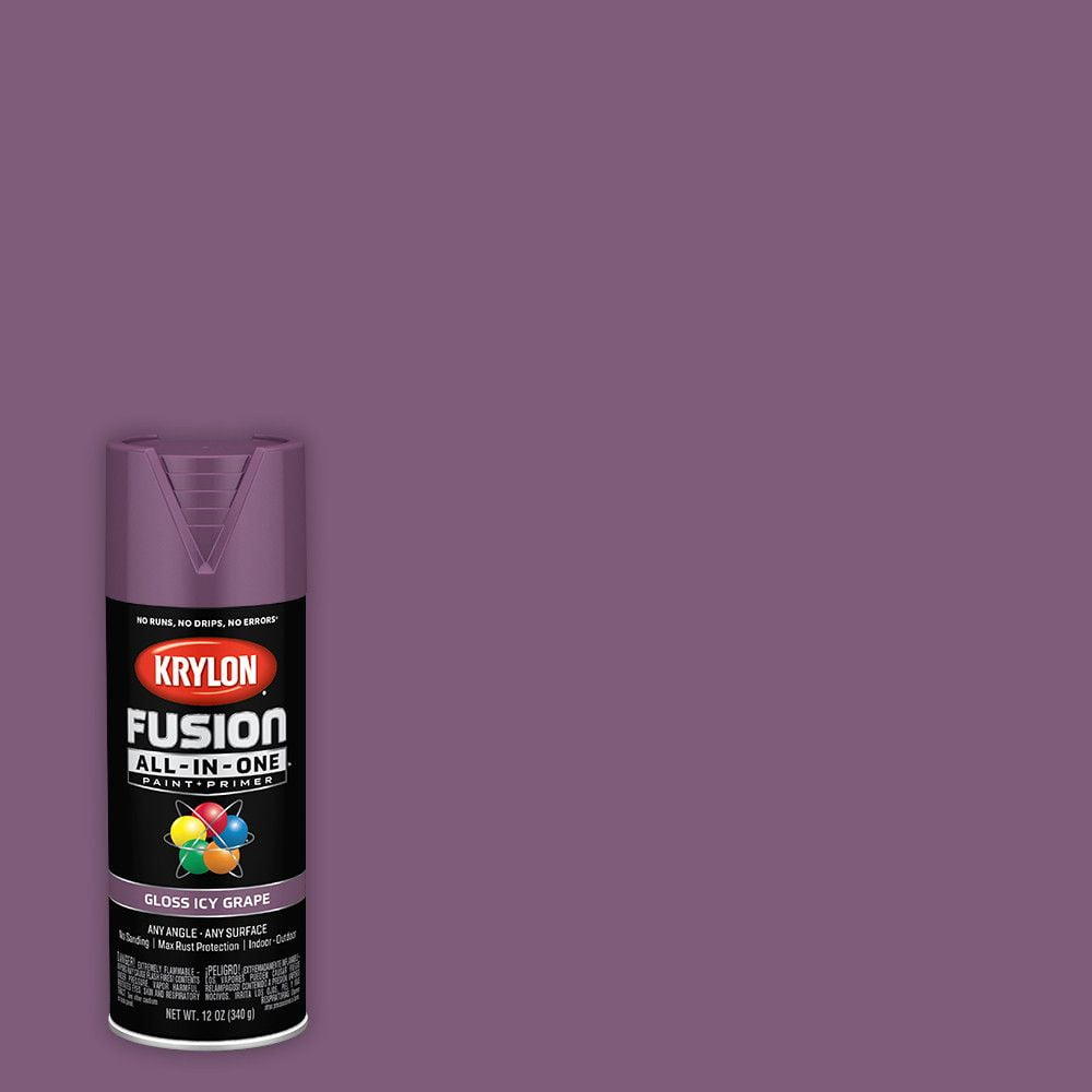 Krylon All-In-One Icy Grape Gloss Spray Paint 12 oz Multi-Surface ...