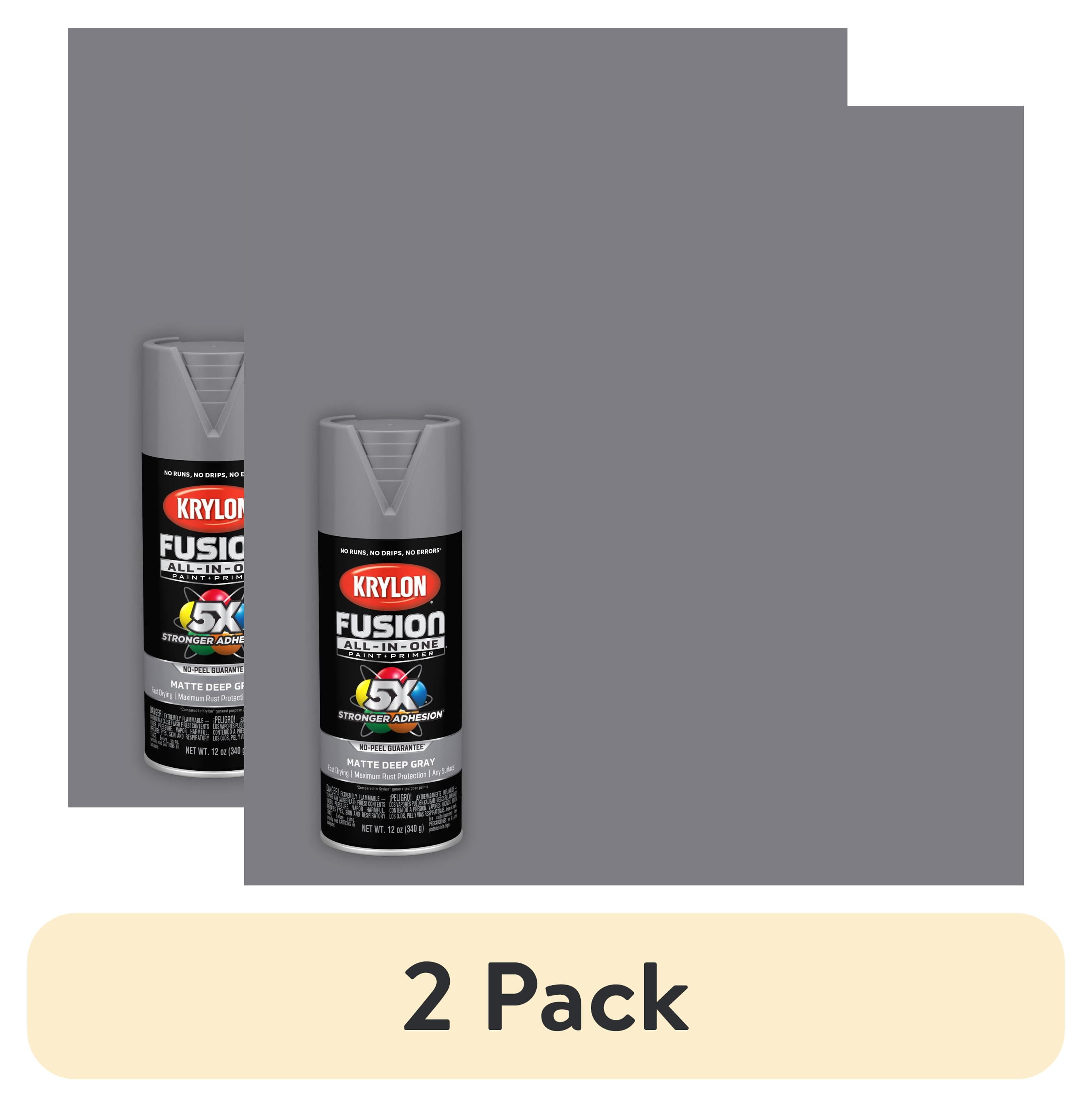 (2 pack) Krylon K02914007 Krylon Fusion All-In-One Deep Gray Matte 12 ...