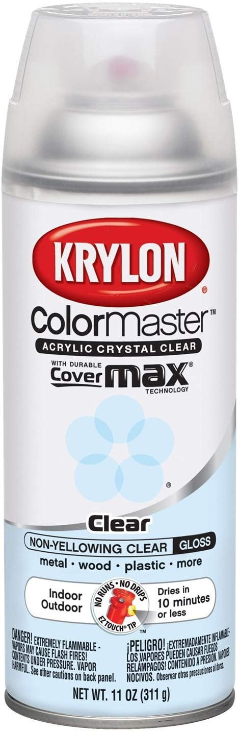 Krylon ColorMaster Acrylic Crystal Clear Gloss Spray, 11 oz, Plastic ...