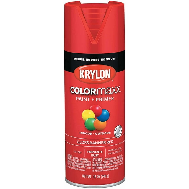 Krylon K05503007 COLORmaxx Spray Paint and Primer for Indoor/Outdoor ...