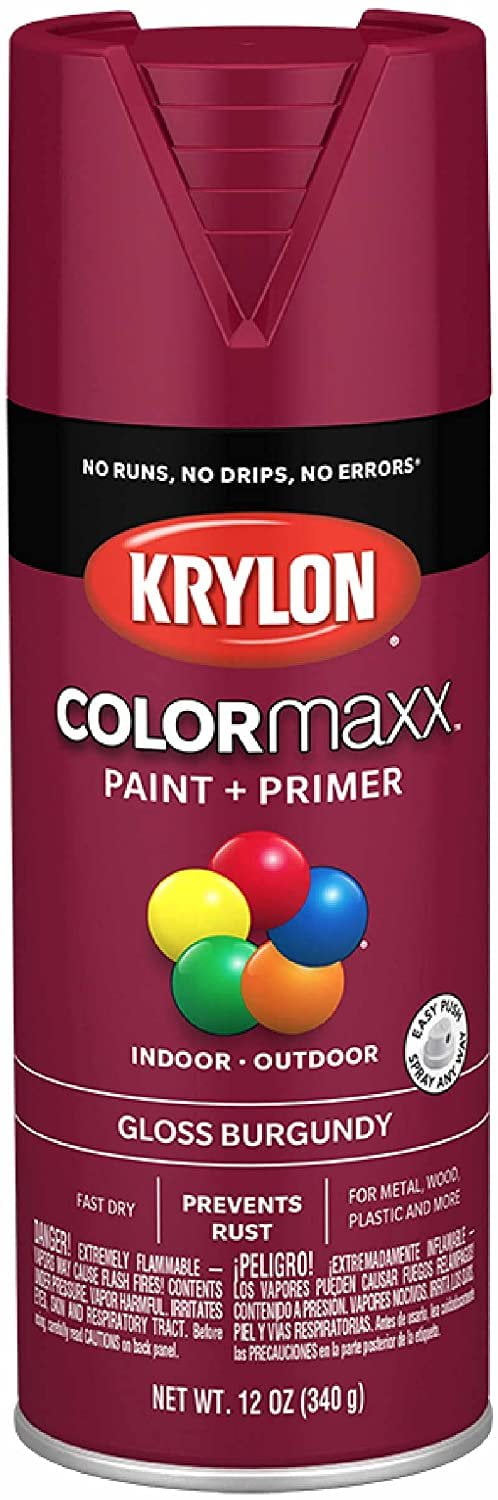 Krylon, Spray Paint and Primer, COLORmaxx 05508007, Gloss Burgundy ...