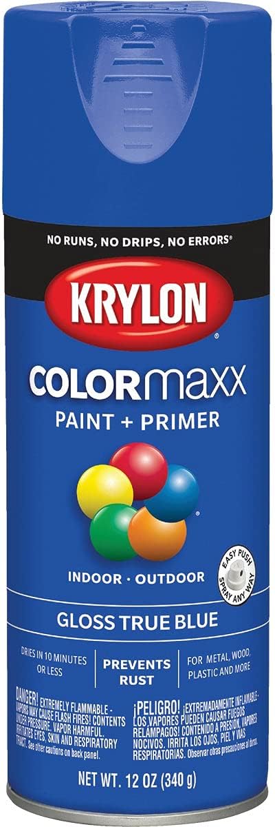 Krylon K05543007 12 Oz True Blue Gloss Colormaxx Spray Paint - Walmart.com