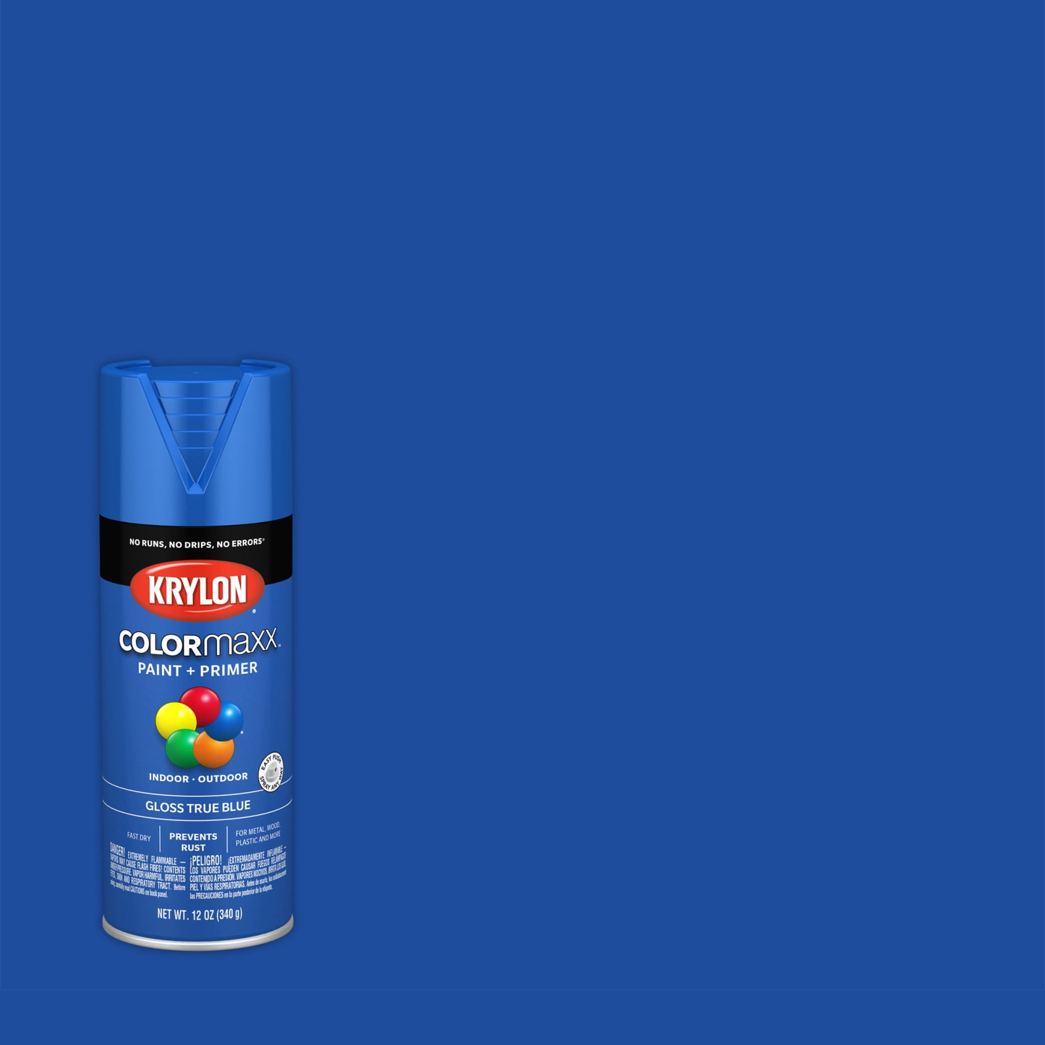 Krylon COLORmaxx Gloss True Blue Spray Paint and Primer, 12 oz ...