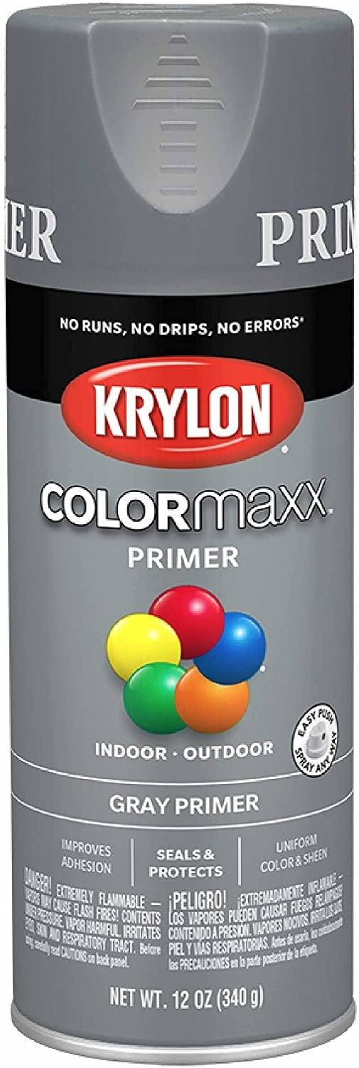 Krylon K05582007 COLORmaxx Primer Spray Paint for Indoor/Outdoor Use ...