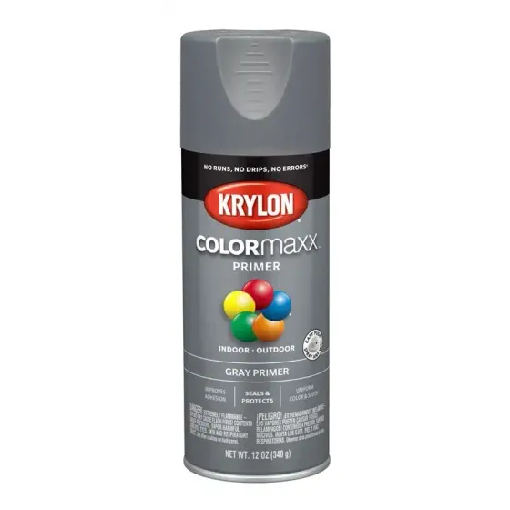 Krylon K05582007 Colormaxx Spray Paint Gray Primer 12 Ounce, Each ...