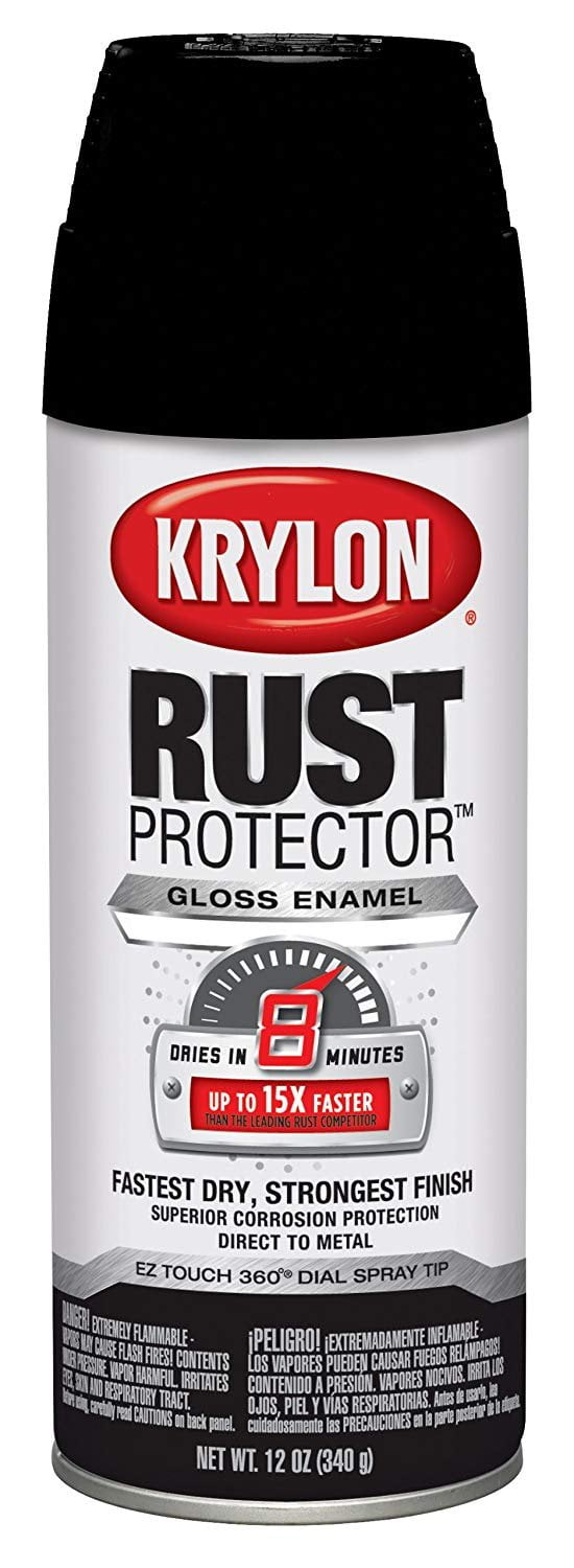 Krylon K06900100 Rust Protector and Preventative Enamels Gloss, Black ...