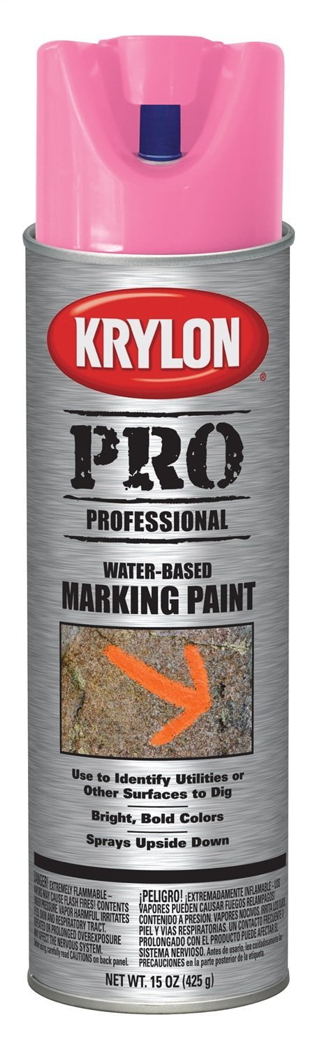 Krylon K07323007 Fluorescent Pink Water Based Marking Paint - 15 oz ...