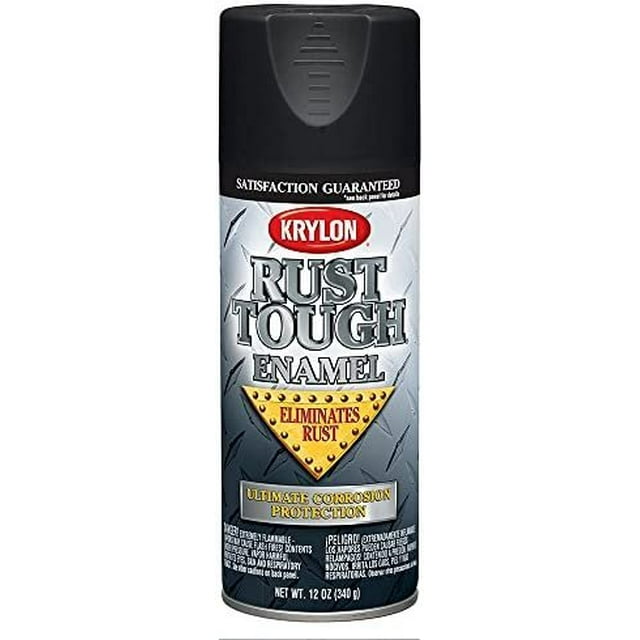 Krylon K09218007 'Rust Tough' Flat Black Rust Preventive Enamel - 12 oz ...