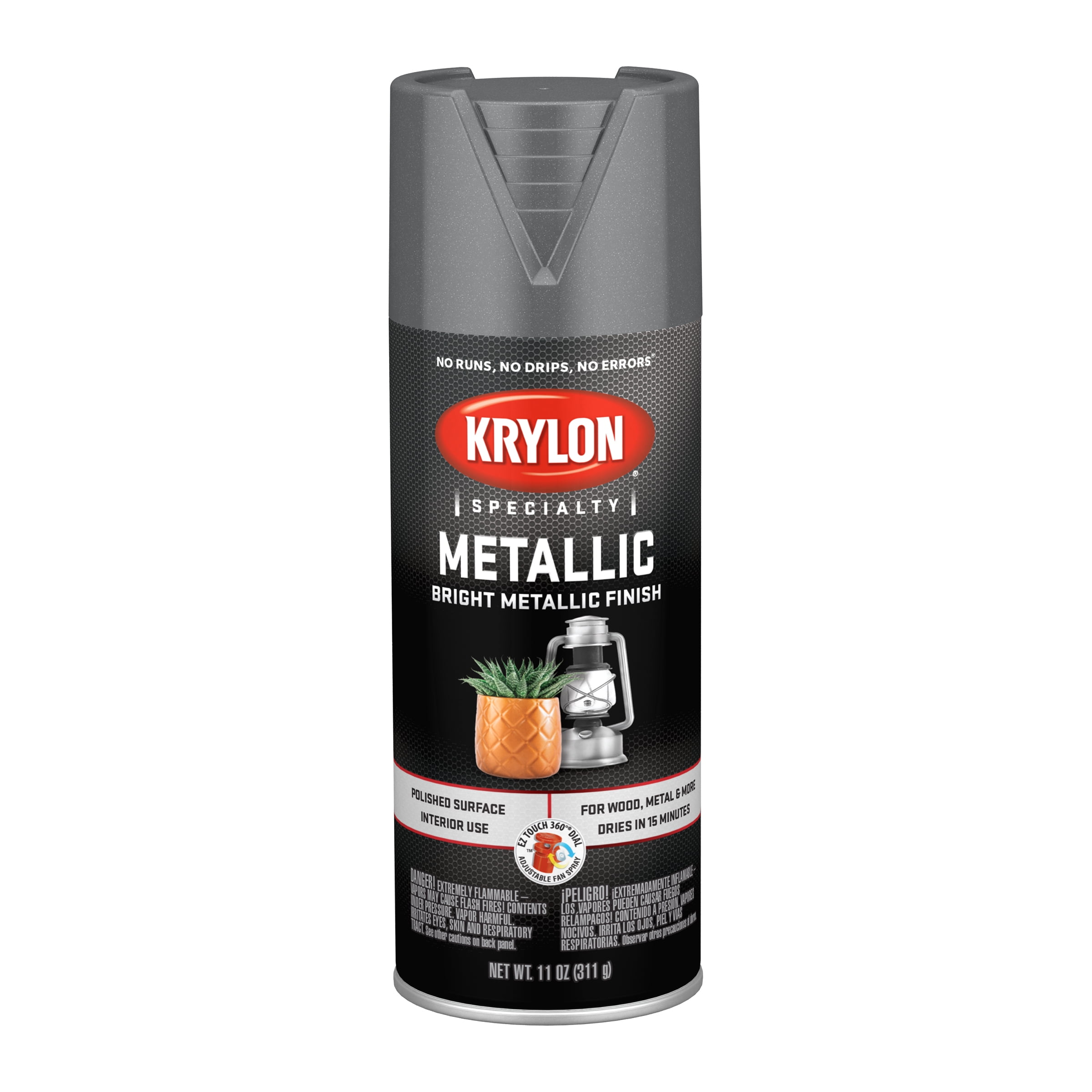 Krylon Metallic Spray Paint, Matte Dull Aluminum, Acrylic Enamel, 11 oz ...