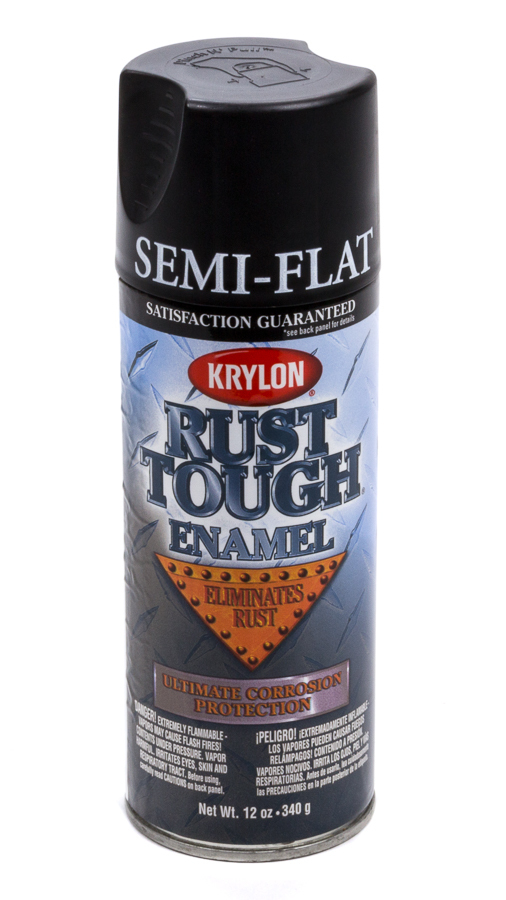 Krylon Rust Tough Enamel Paint - Satin Black, Semi-Flat, 12.00 oz ...