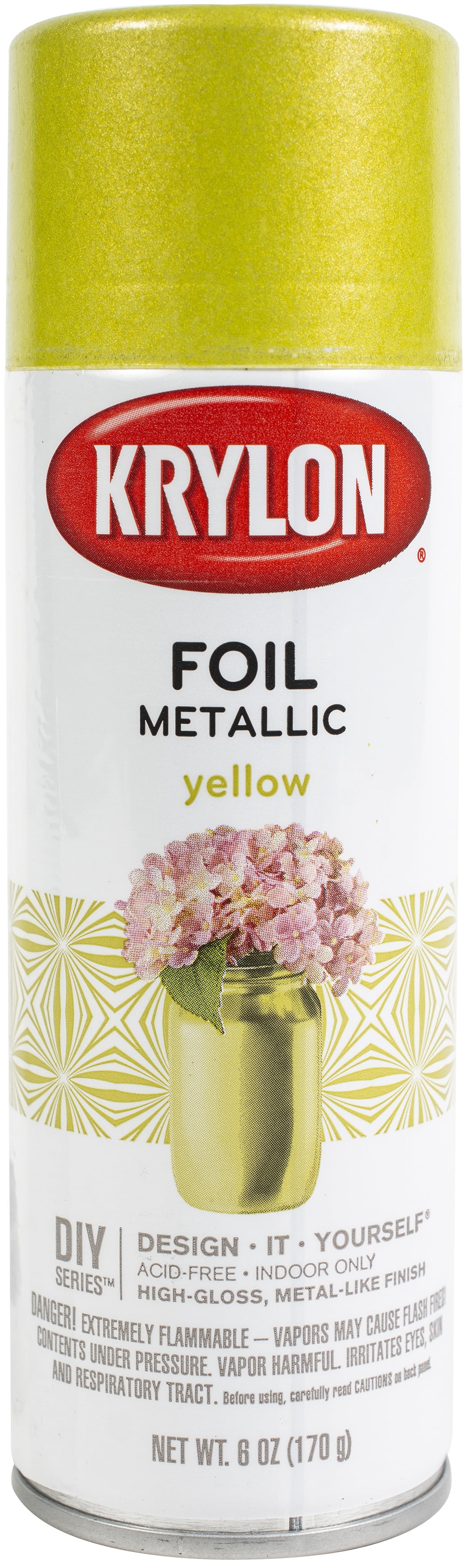 Krylon(R) Premium Metallic Foil Spray Paint 6oz-Yellow - Walmart.com