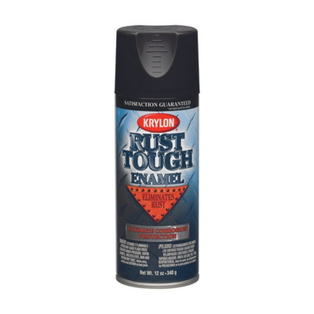 Krylon RTA9203 Rust Tough Black Semi Flat Spray Paint 12 Ounce ...
