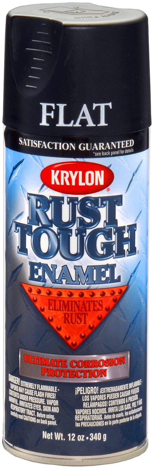 Krylon Rust Tough Rust Preventive Enamels, Flat Black, 12 oz Aerosol ...