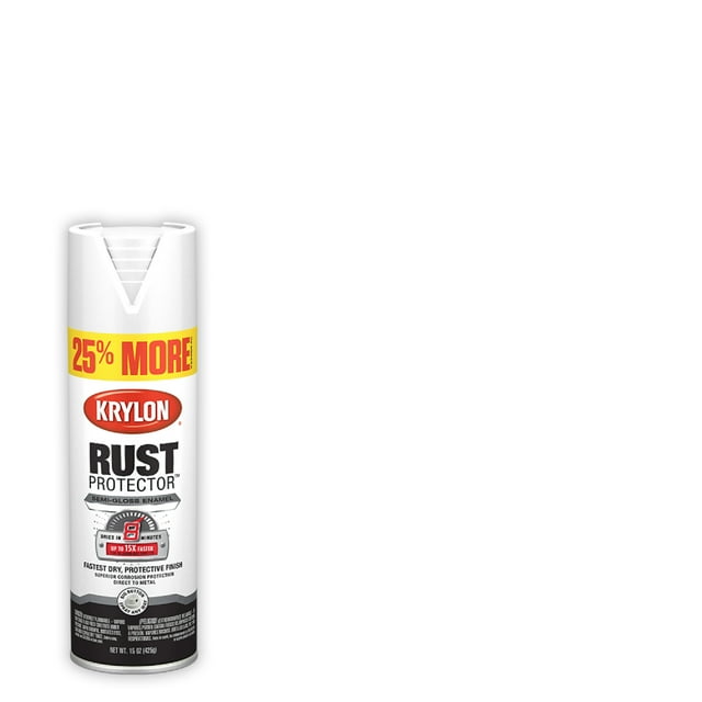 Krylon Rust Protector Enamel Protective Spray Paint, Semi-Gloss, White ...